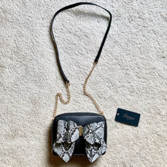 Crossi | Bags | Crossi Small Black Cross Body Purse With Blackwhite ...